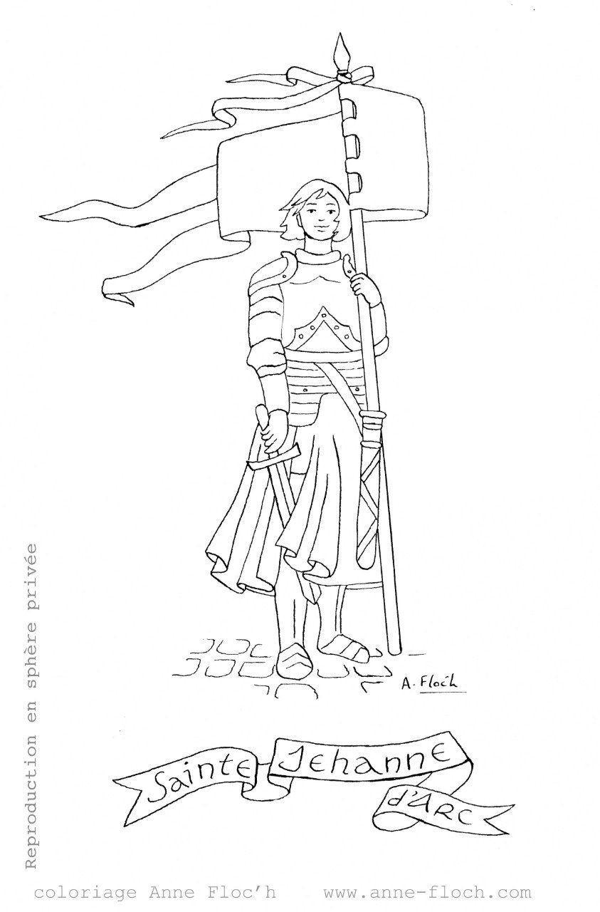 Coloriage Sainte Jeanne d'Arc - Anne-floch